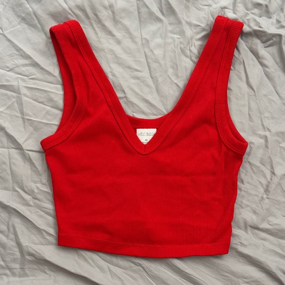 wild fable | Tops | Wild Fable Red Ribbed Tank Top | Poshmark